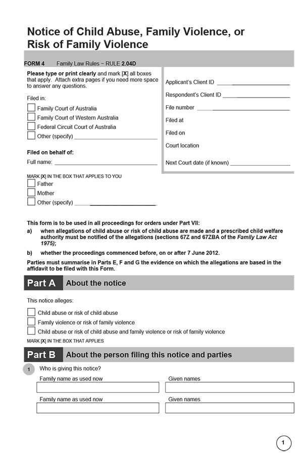 Responding To Family Violence A Survey Of Family Law Practices And 